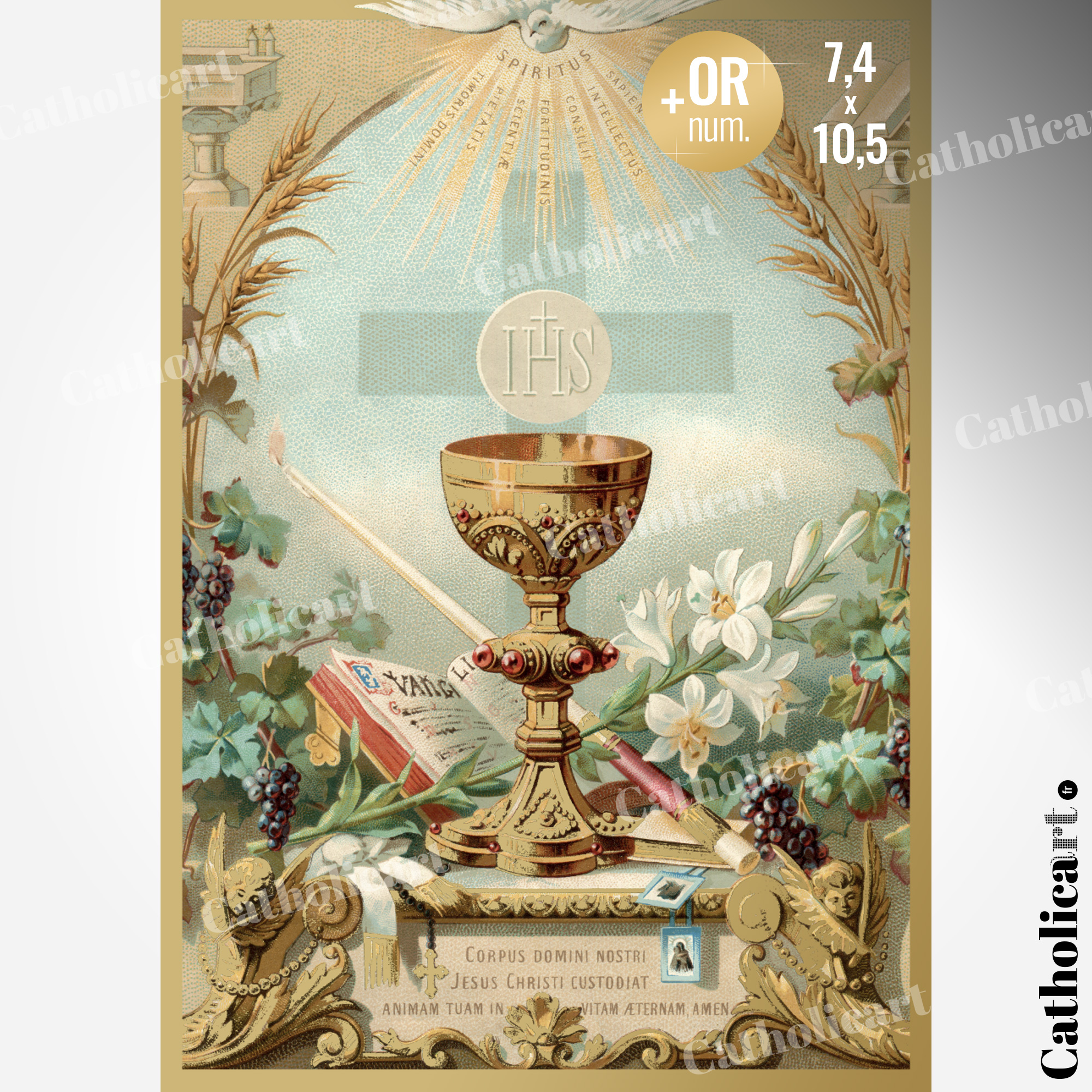 CatholicArt – Carte Calice et les 7 dons du Saint Esprit : Communion ...